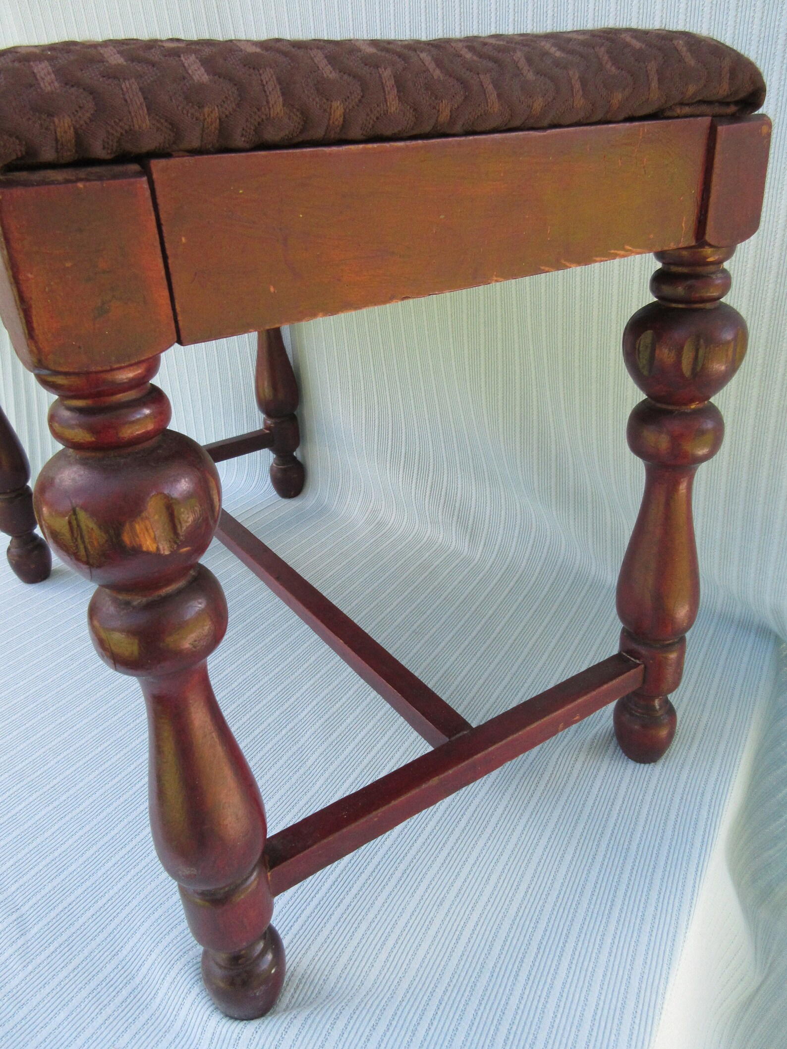 Bench Antique Vintage Spindled Detailed Legs Possibly Mahogany | Etsy