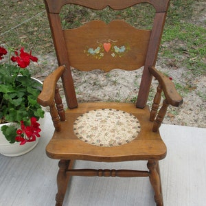 Antique Child's Rocking Chair Wood Children's Rocker Kids Furniture ...