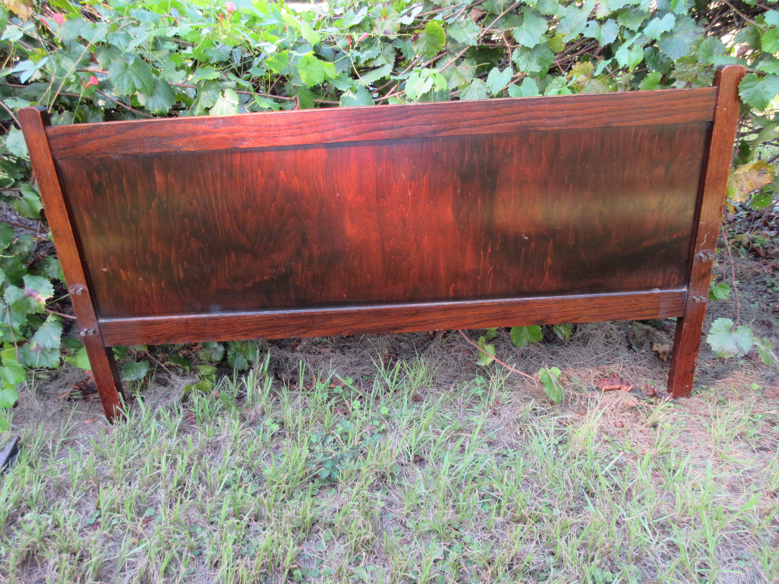 Antique Bed English Wood Bed Standard Full Double Headboard Footboard ...