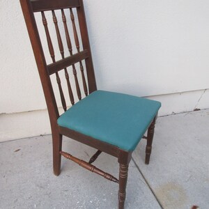 Chair Beautiful Vintage Wood Chair W Upholstered Cushion Desk Kitchen ...