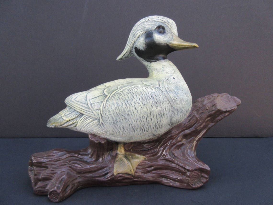 Duck figurine statue Very nicely done Vintage duckling on a | Etsy