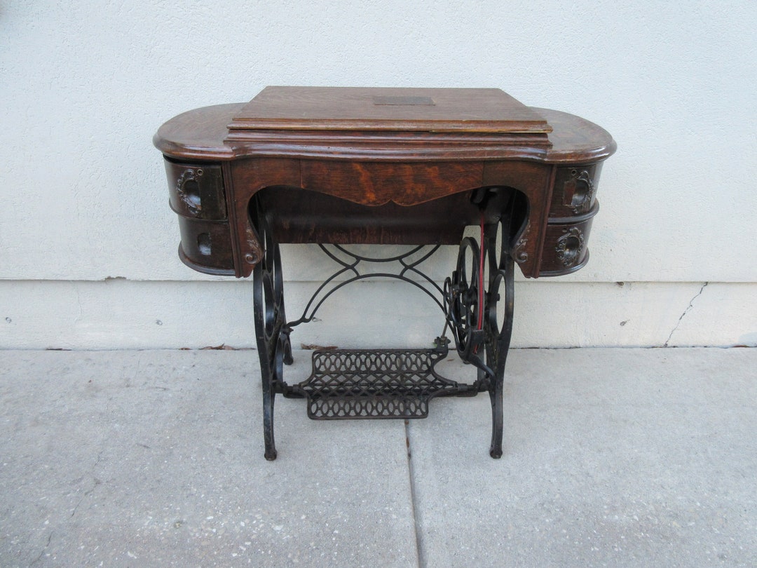 Rare Antique Eldredge Treadle Sewing Machine With Cabinet - Etsy