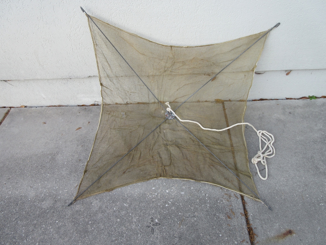 Nautical Decor Crab Trap Net Vintage Blue Crab Maritime Man Cave Decor ...
