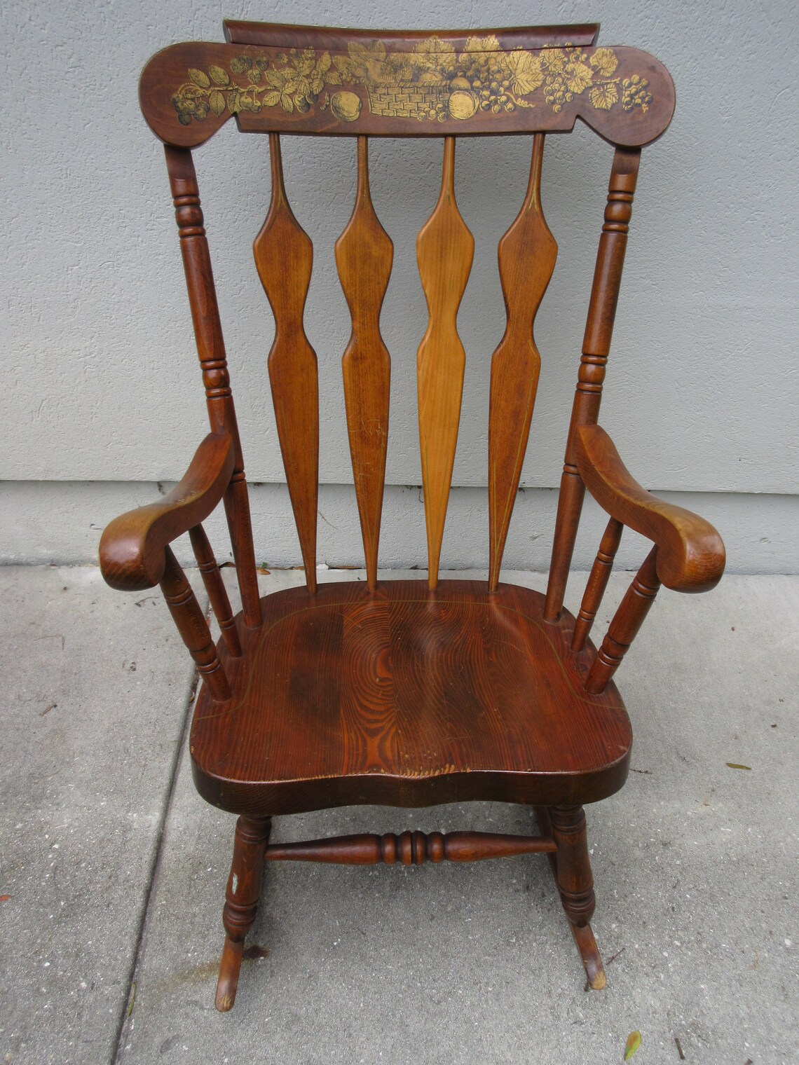 Rocking Chair Rocker Solid Heavy Wood Style Vintage Arm Arms - Etsy
