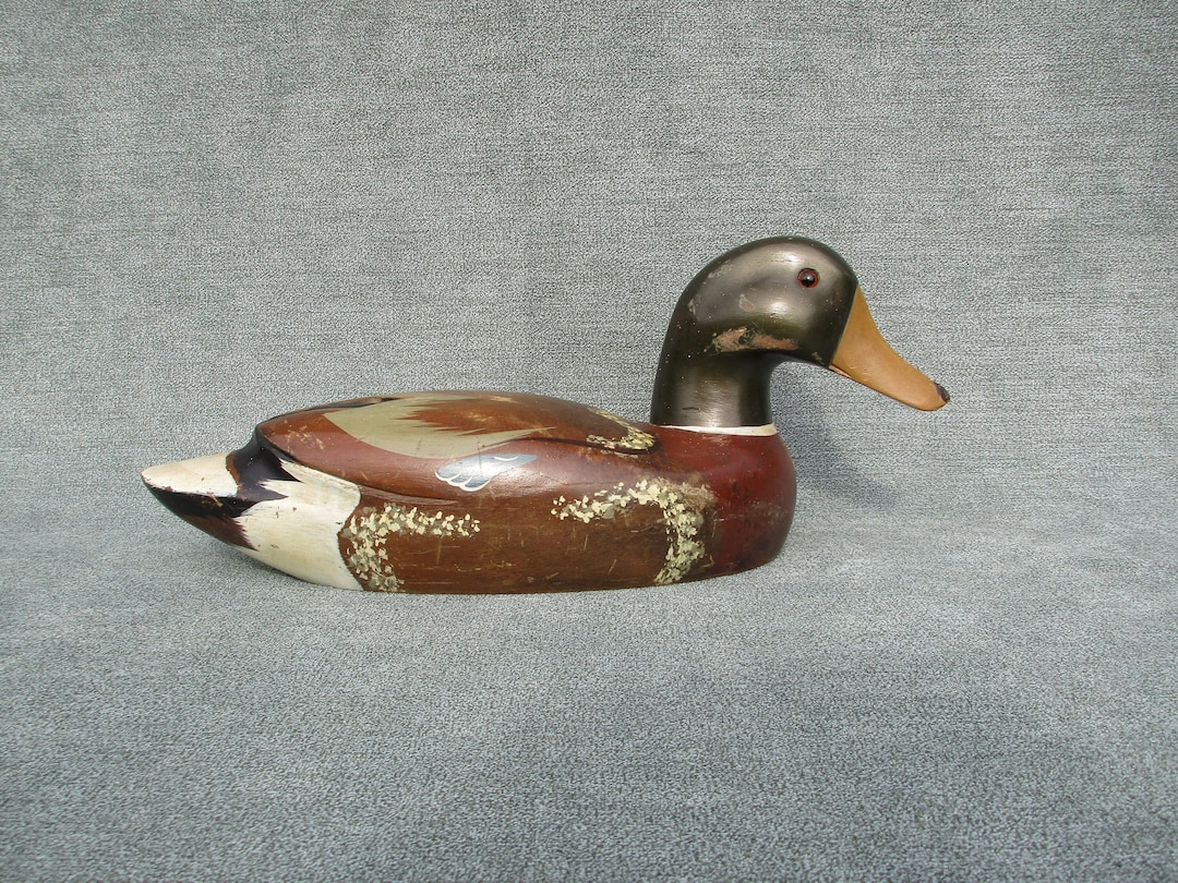 Wood Duck Hand Carved 14 Mallard Duck Wood Duck Figurine Statue Pond ...