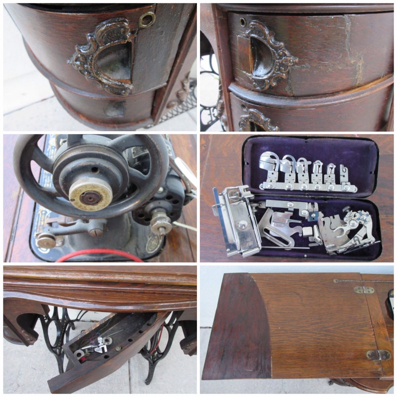 Rare Antique Eldredge Treadle Sewing Machine With Cabinet - Etsy
