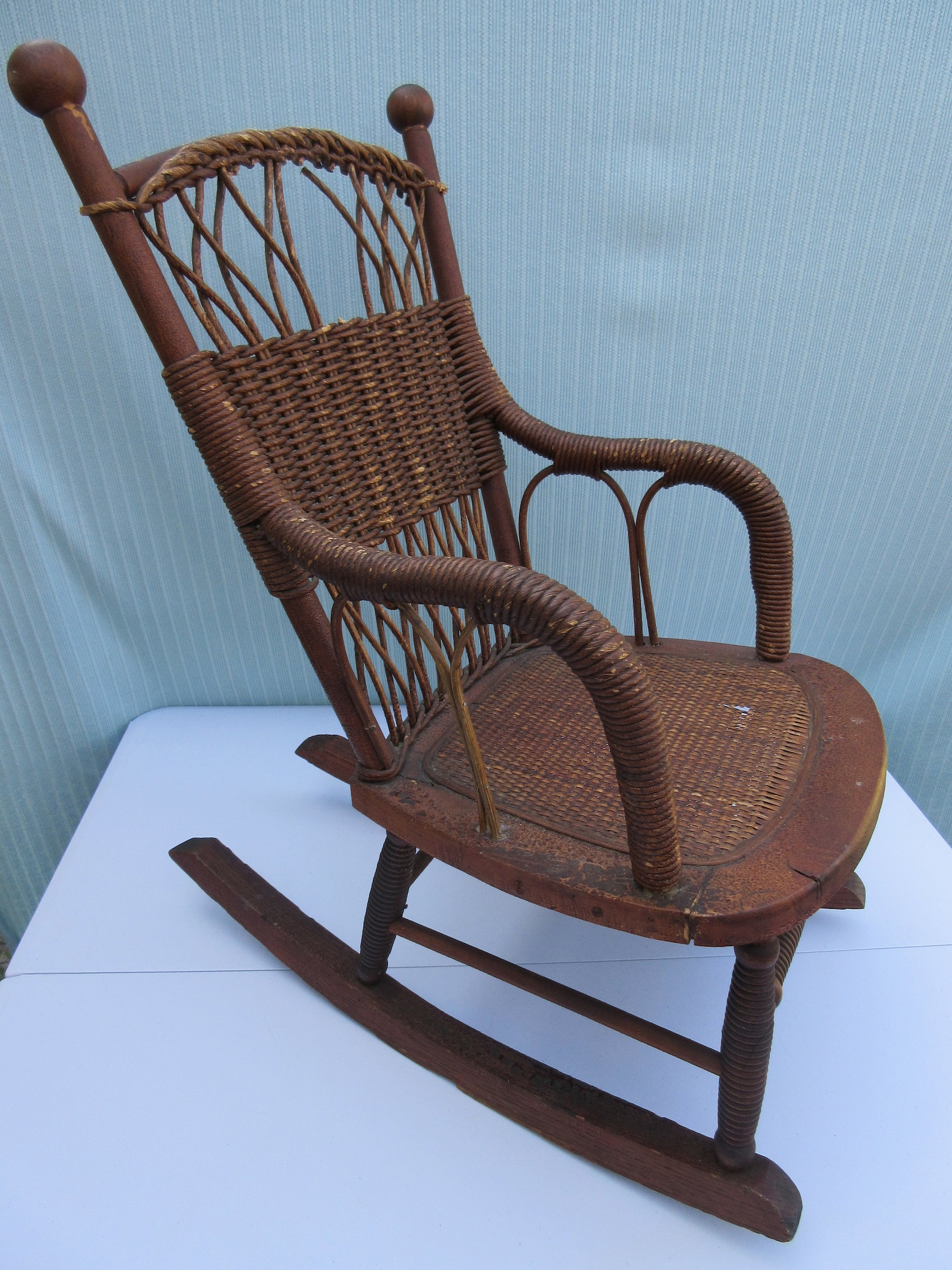 Child's Rocking Chair Rocker Antique Vintage Sturdy Wood & | Etsy