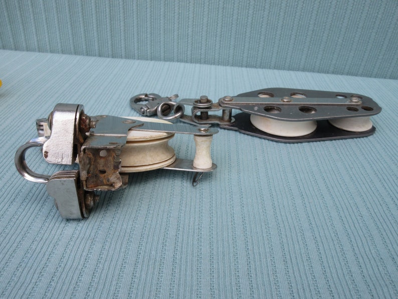 Pulleys Nautical Sail Boat Set of Two Vintage Schaefer and Seaway ...