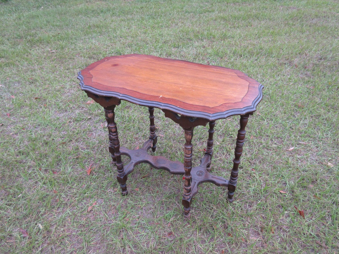 Side Table Sofa Foyer 36" Wood Antique Vintage Possibly Hand Carved ...