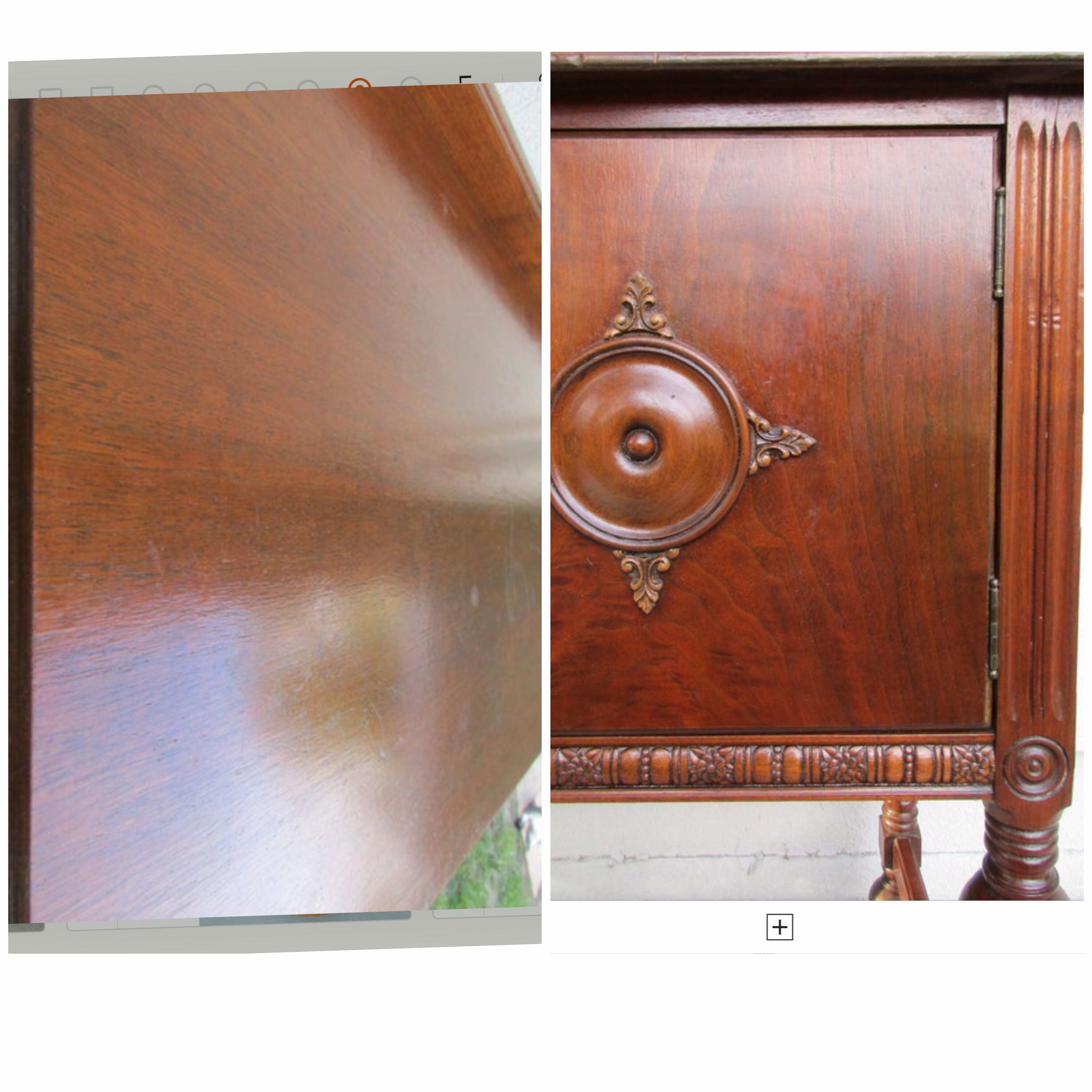 Antique Liquor Cabinet Wine Cellarette Fancy Carving Carve Vintage ...