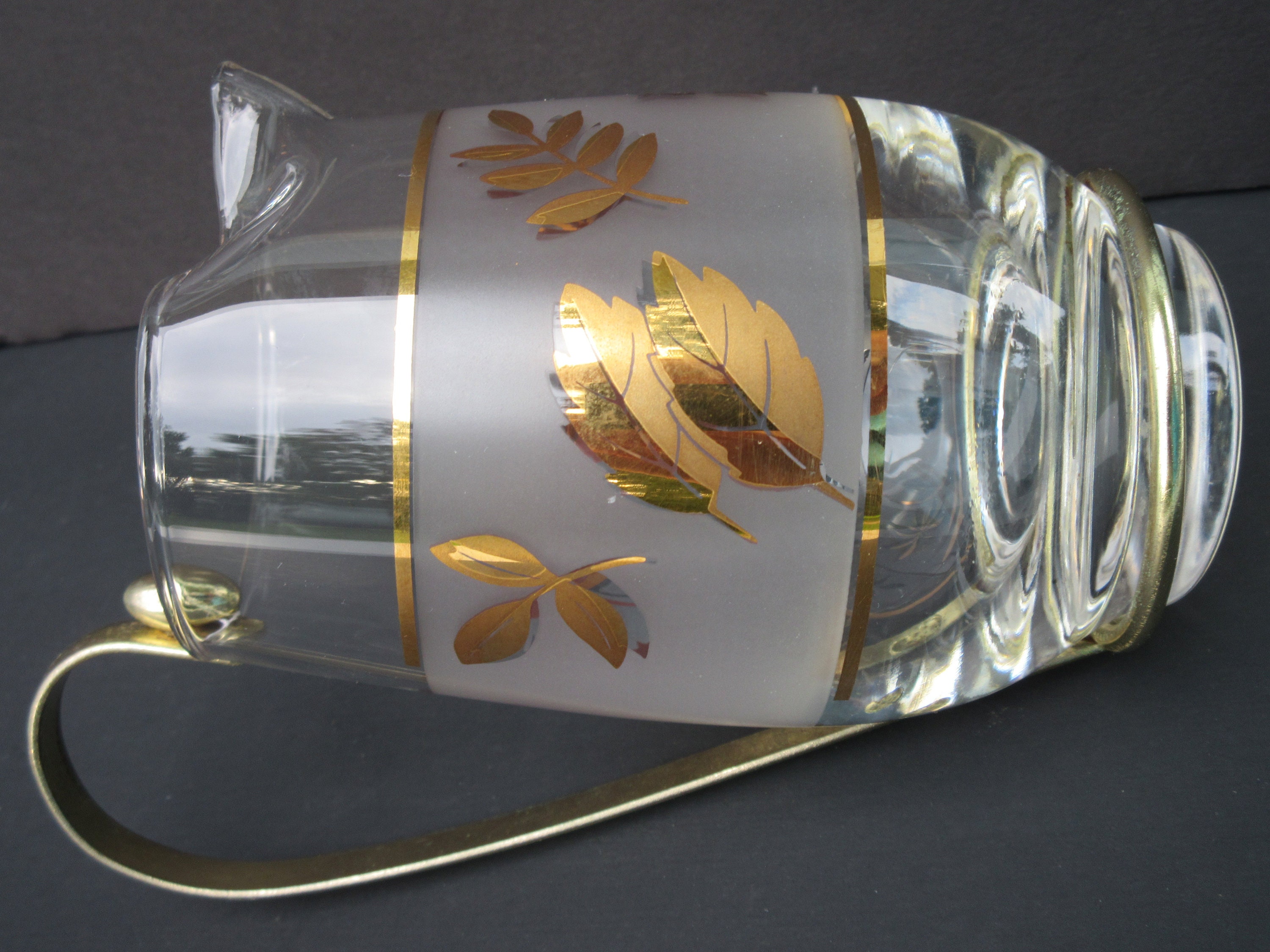 Libbey Small Pitcher Gold Vintage Clear Glass Milk Juice | Etsy