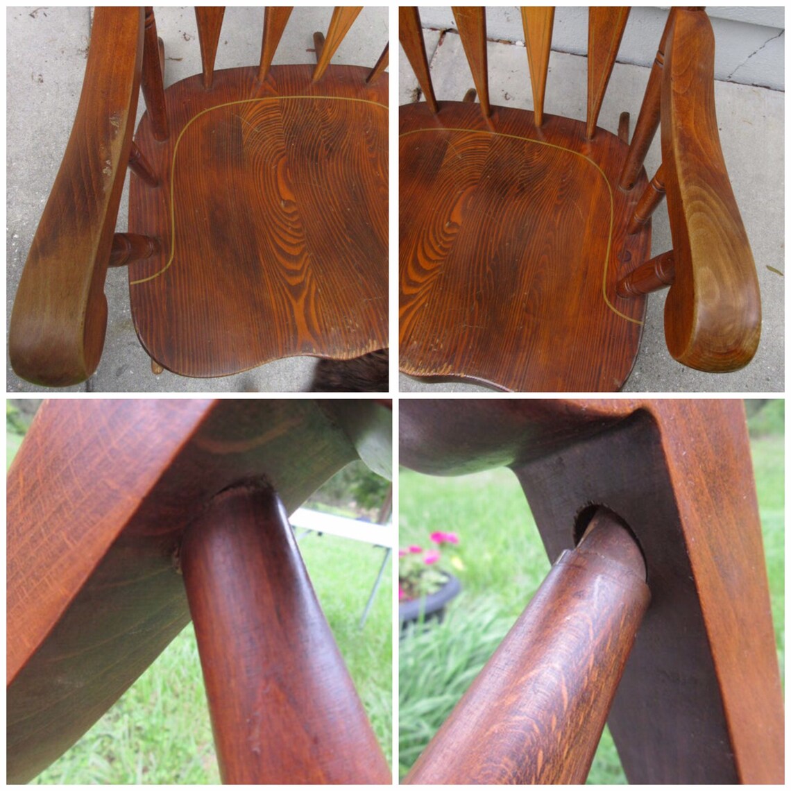 Rocking Chair Rocker Solid Heavy Wood Style Vintage Arm Arms - Etsy