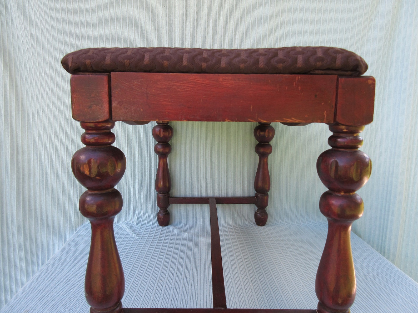 Bench Antique Vintage Spindled Detailed Legs Possibly Mahogany | Etsy