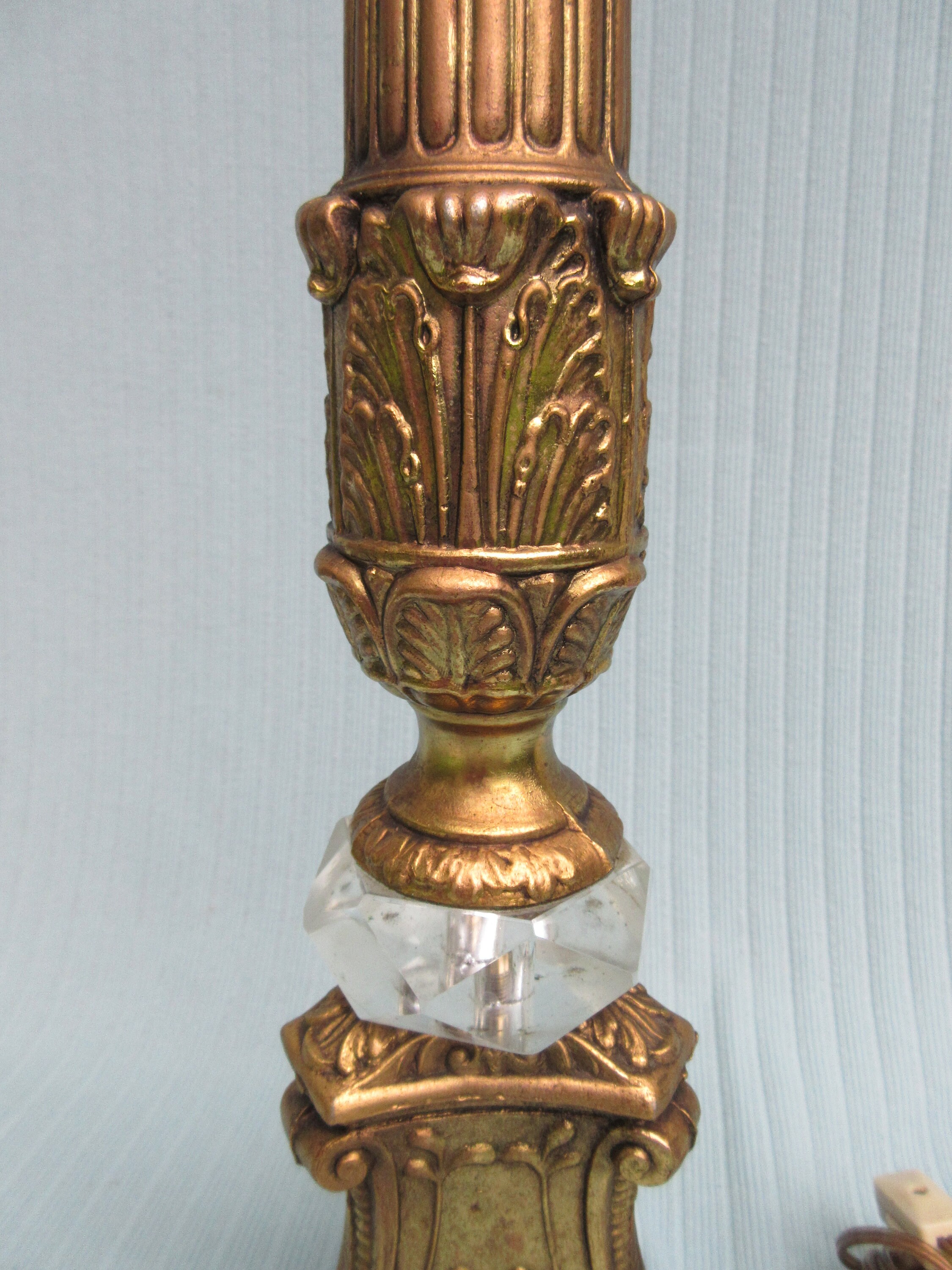 Antique Lamp Vintage Heavy Fancy Ornate Tall Metal Electric Table Lamp ...