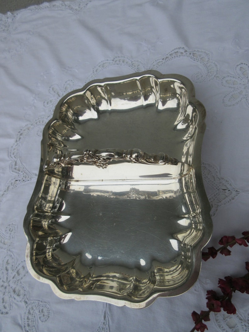 Serving Dish Tray Silver Plate Vintage Ornate Fancy Heavy Oval - Etsy