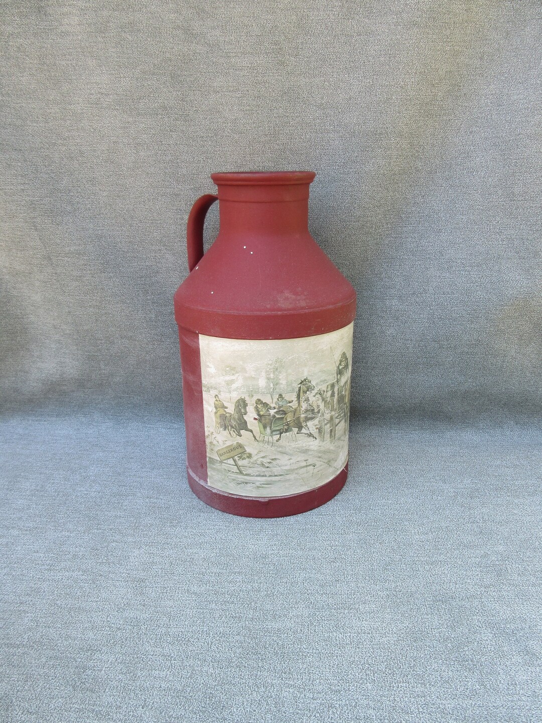 Metal Milk Can Milk Jug White Bros Heavy 14" Cream Can Umbrella Cane ...