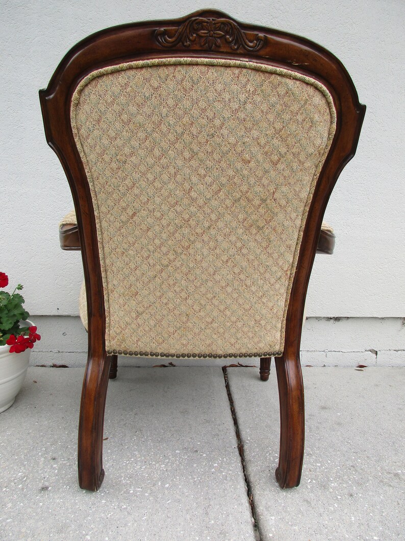 Victorian Arm Chair Armchair Large Wood & Upholstery Style - Etsy