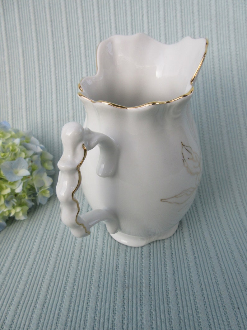 Vintage 5.5 Small Pitcher is White With a Dainty Real - Etsy