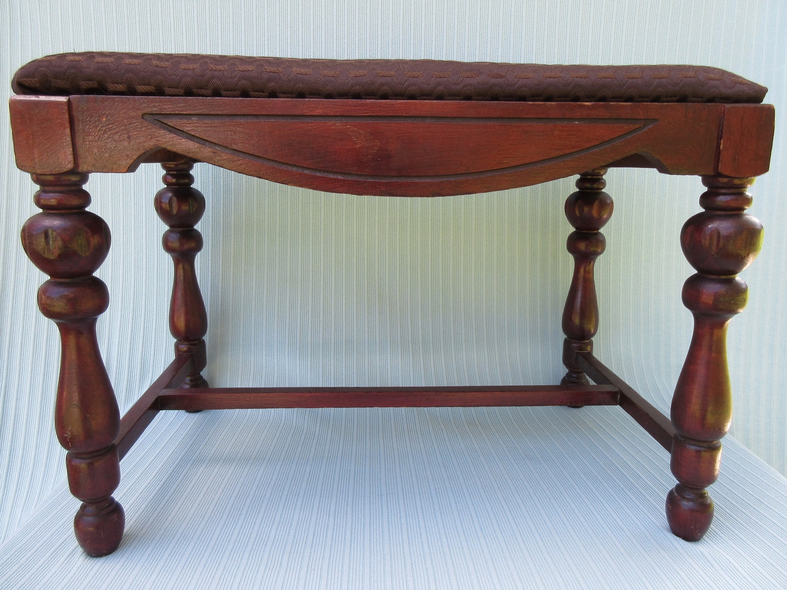 Bench Antique Vintage Spindled Detailed Legs Possibly Mahogany | Etsy