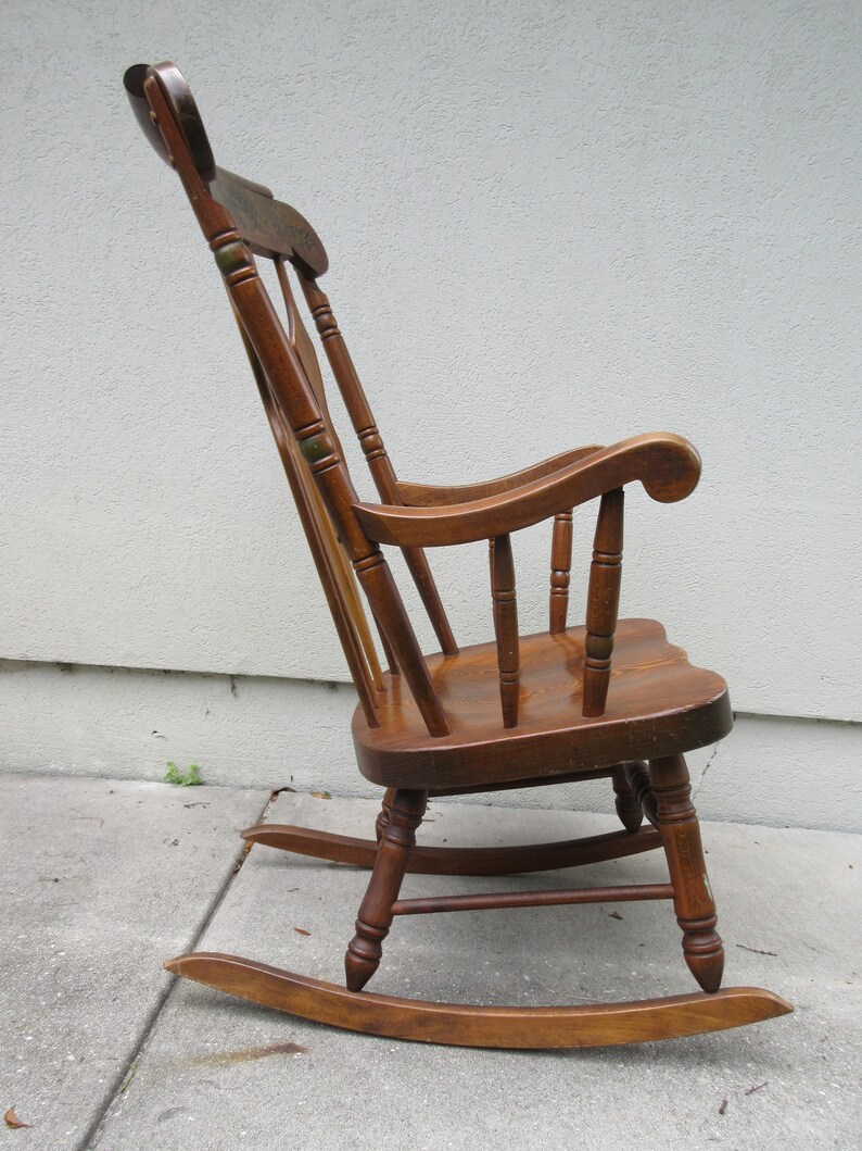 Rocking Chair Rocker Solid Heavy Wood Style Vintage Arm Arms - Etsy