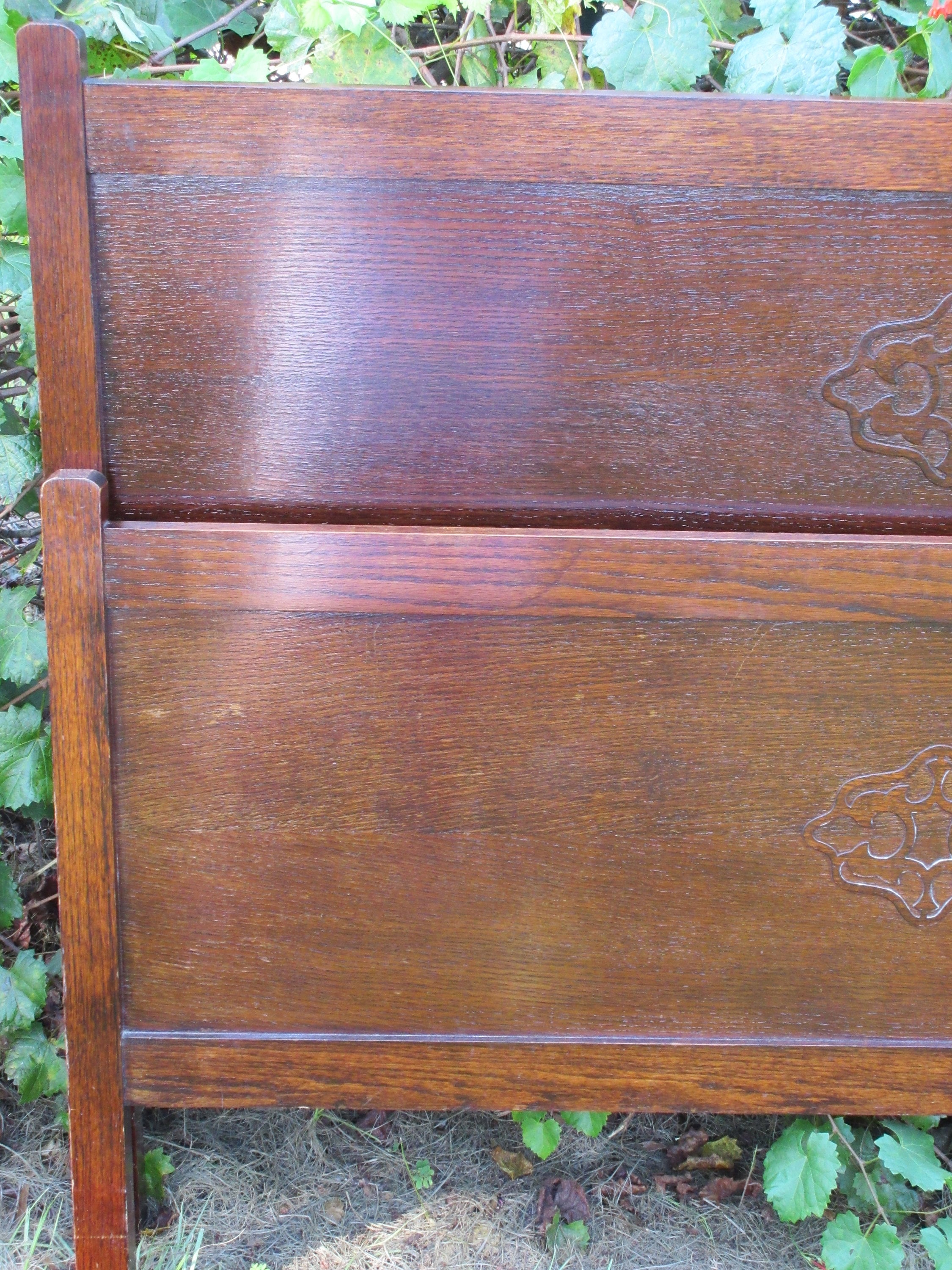 Antique Bed English Wood Bed Standard Full Double Headboard Footboard ...