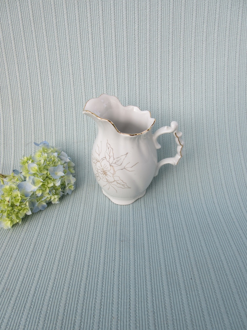 Vintage 5.5 Small Pitcher is White With a Dainty Real - Etsy