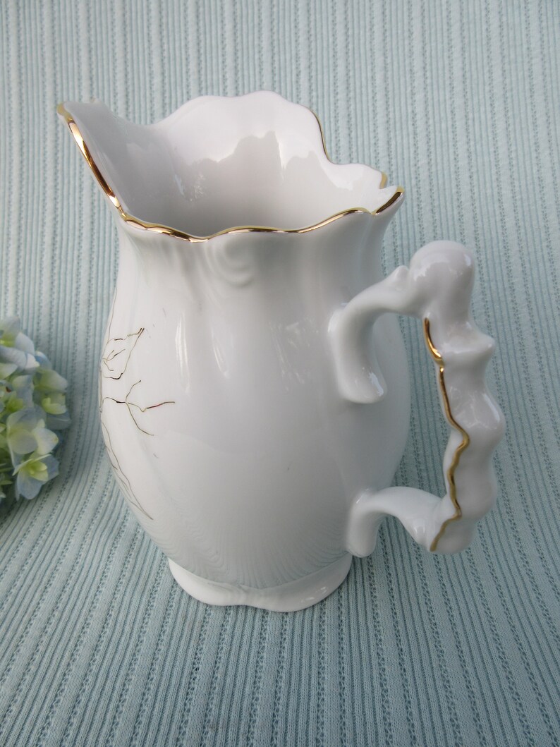 Vintage 5.5 Small Pitcher is White With a Dainty Real - Etsy