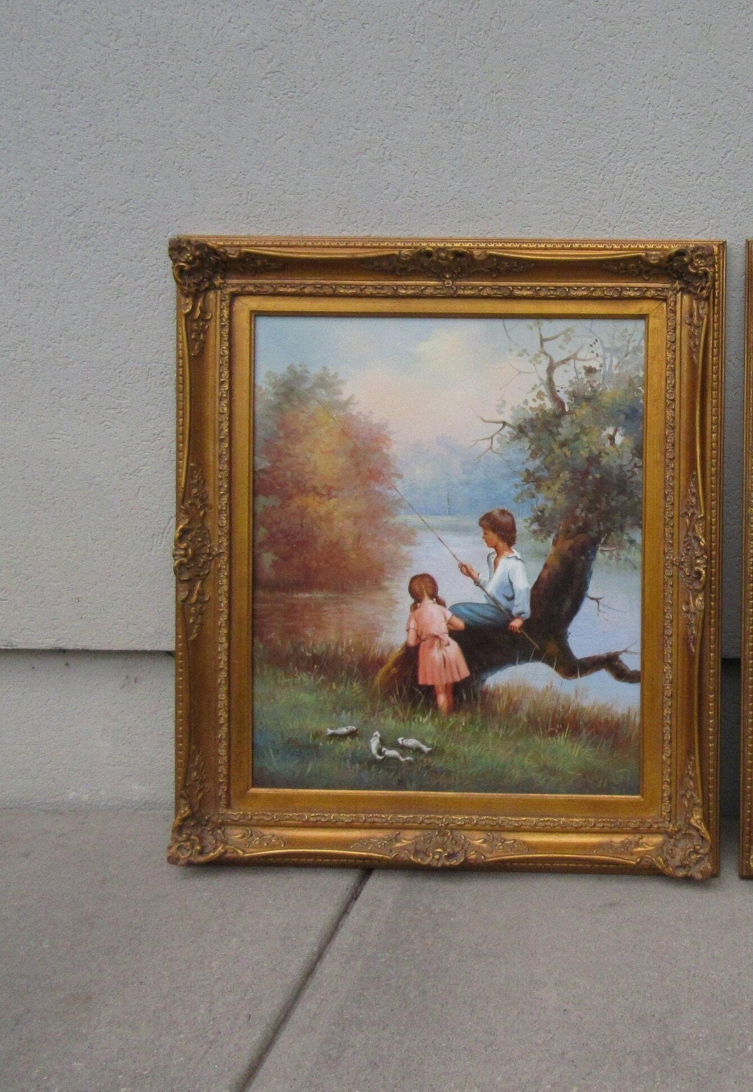 Large Original Oil Painting Signed Art by Bill Hopeman Fancy Ornate ...