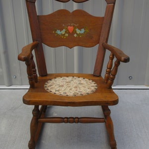 Antique Child's Rocking Chair Wood Children's Rocker Kids Furniture ...