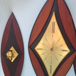 Clock & Sconces Matching Retro Vintage Danish Tall Brass Look - Etsy