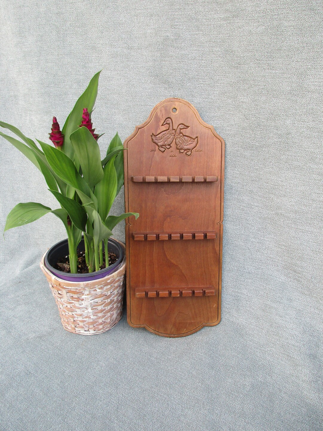 Spoon Rack Wood Duck Geese Country Rustic Vintage Wall Hanging Three ...