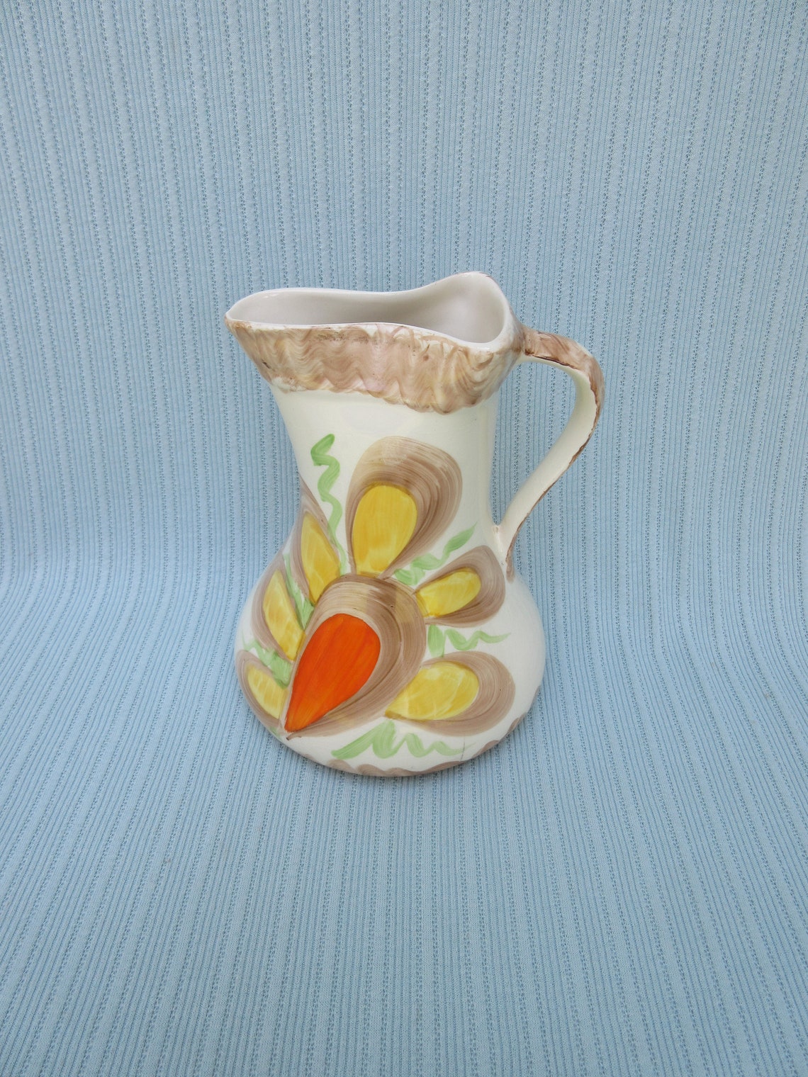 Pitcher Art Deco Myott England MCM Color Design Orange Yellow | Etsy