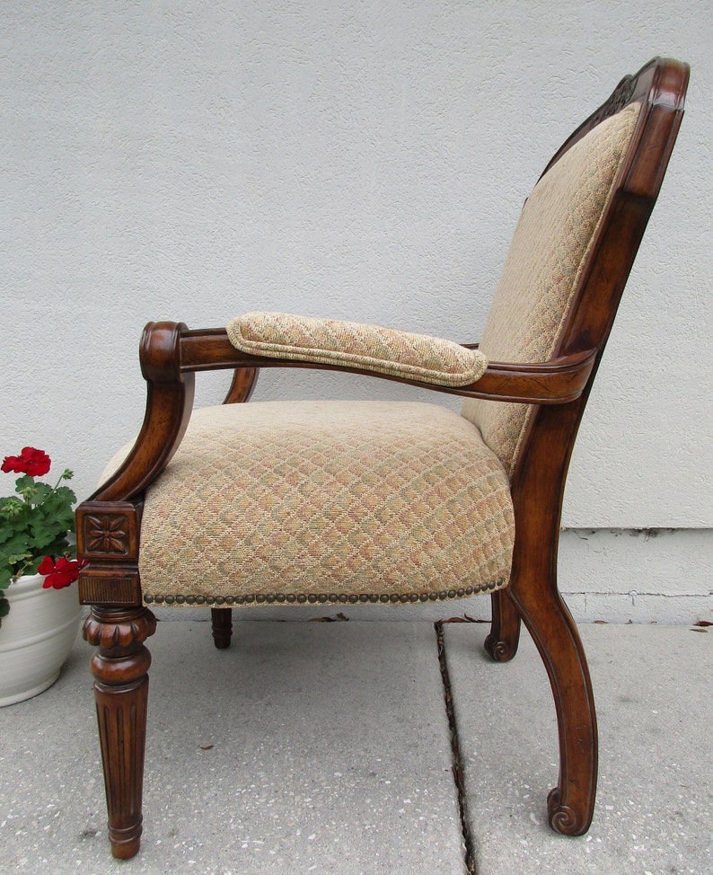 Victorian Arm Chair Armchair Large Wood & Upholstery Style - Etsy