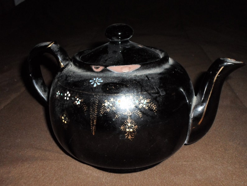 Vintage Black Teapot Made in Japan - Etsy
