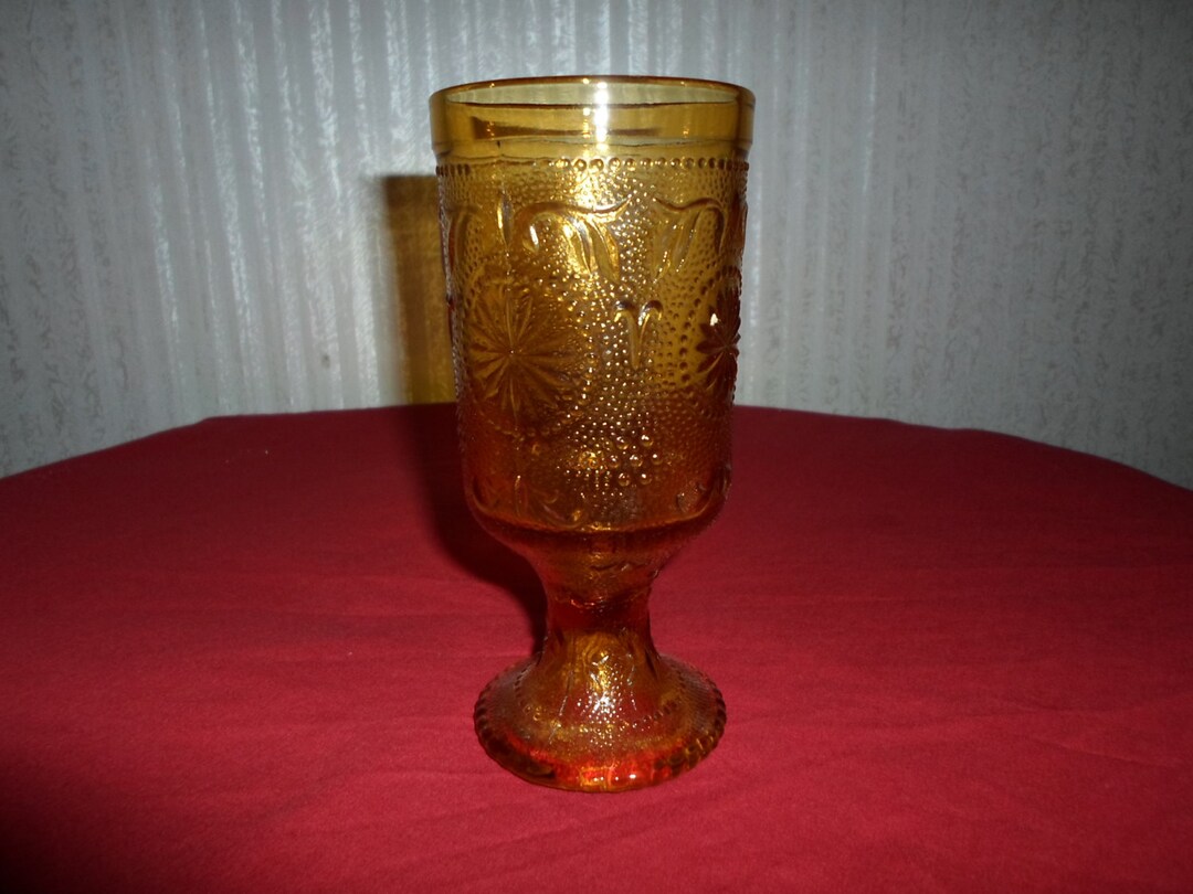 Vintage Amber Tiara Goblet - Etsy