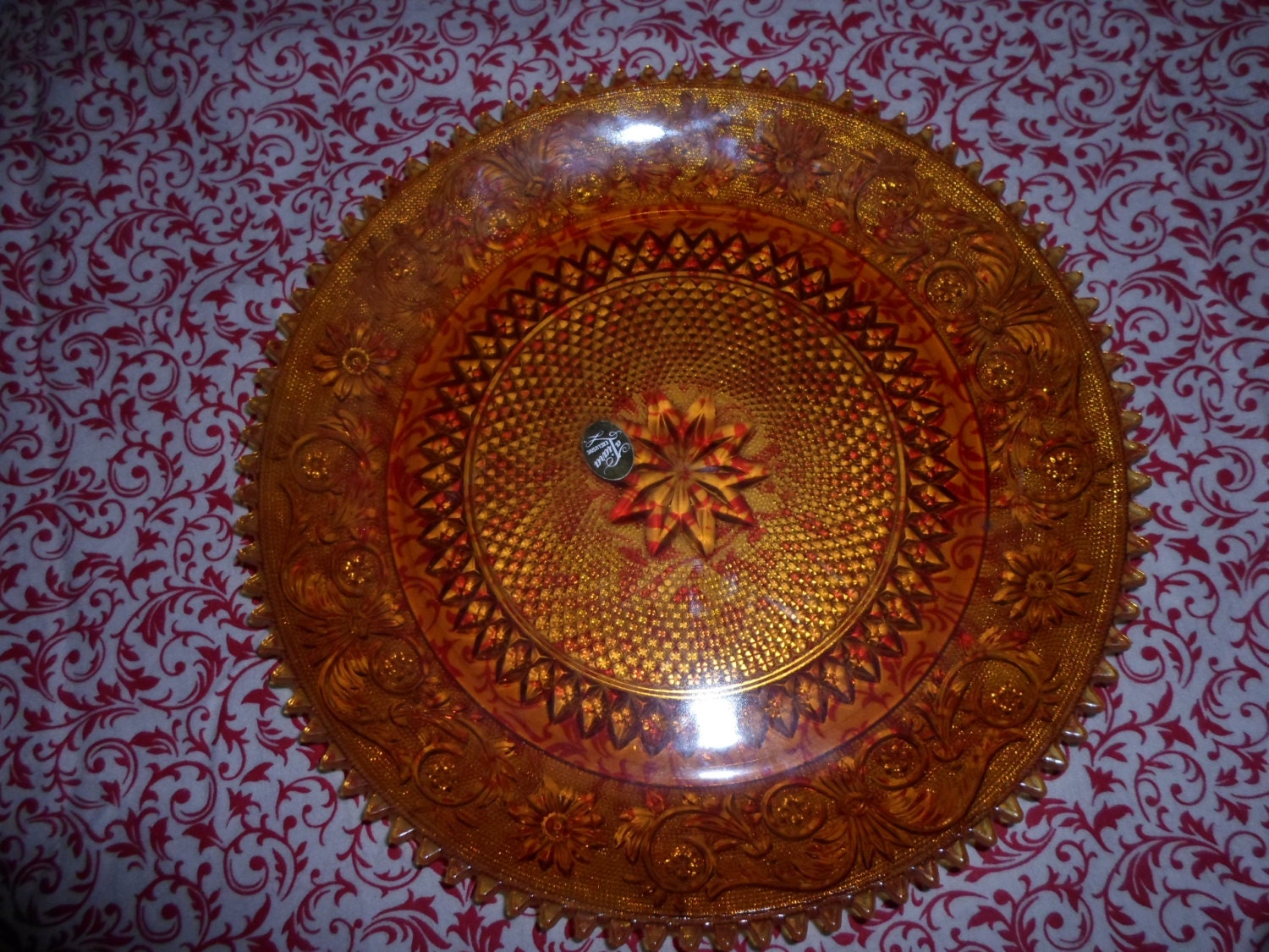 12 Inch Amber Tiara Serving Plate - Etsy