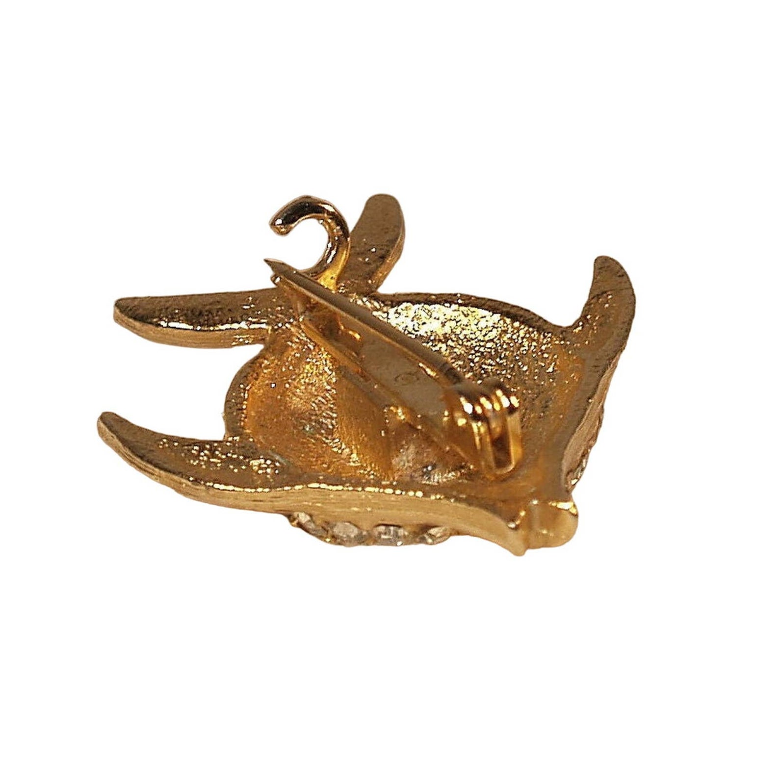 Vintage Gold Tone Pave Fish Pin - Etsy