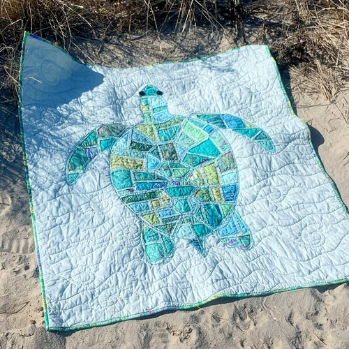Turtle Quilt Pattern Raw Edge Applique Sea Turtle Quilt - Etsy