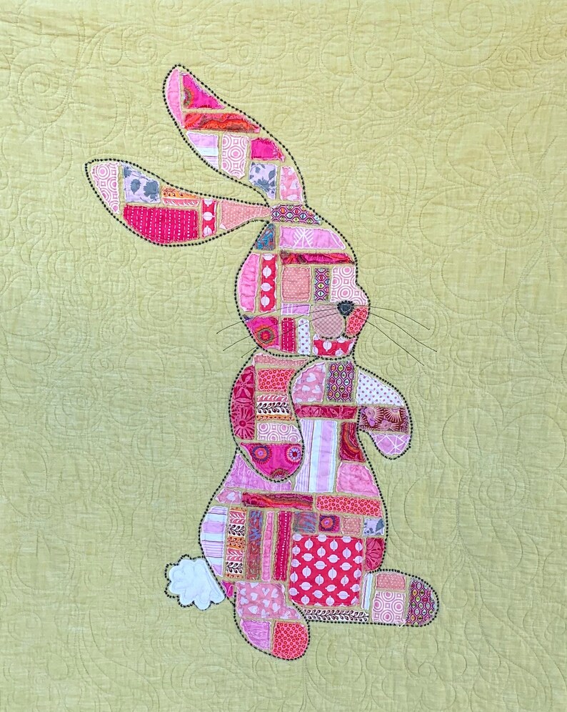 Bunny Quilt Pattern Raw Edge Applique Rabbit Quilt Pattern - Etsy