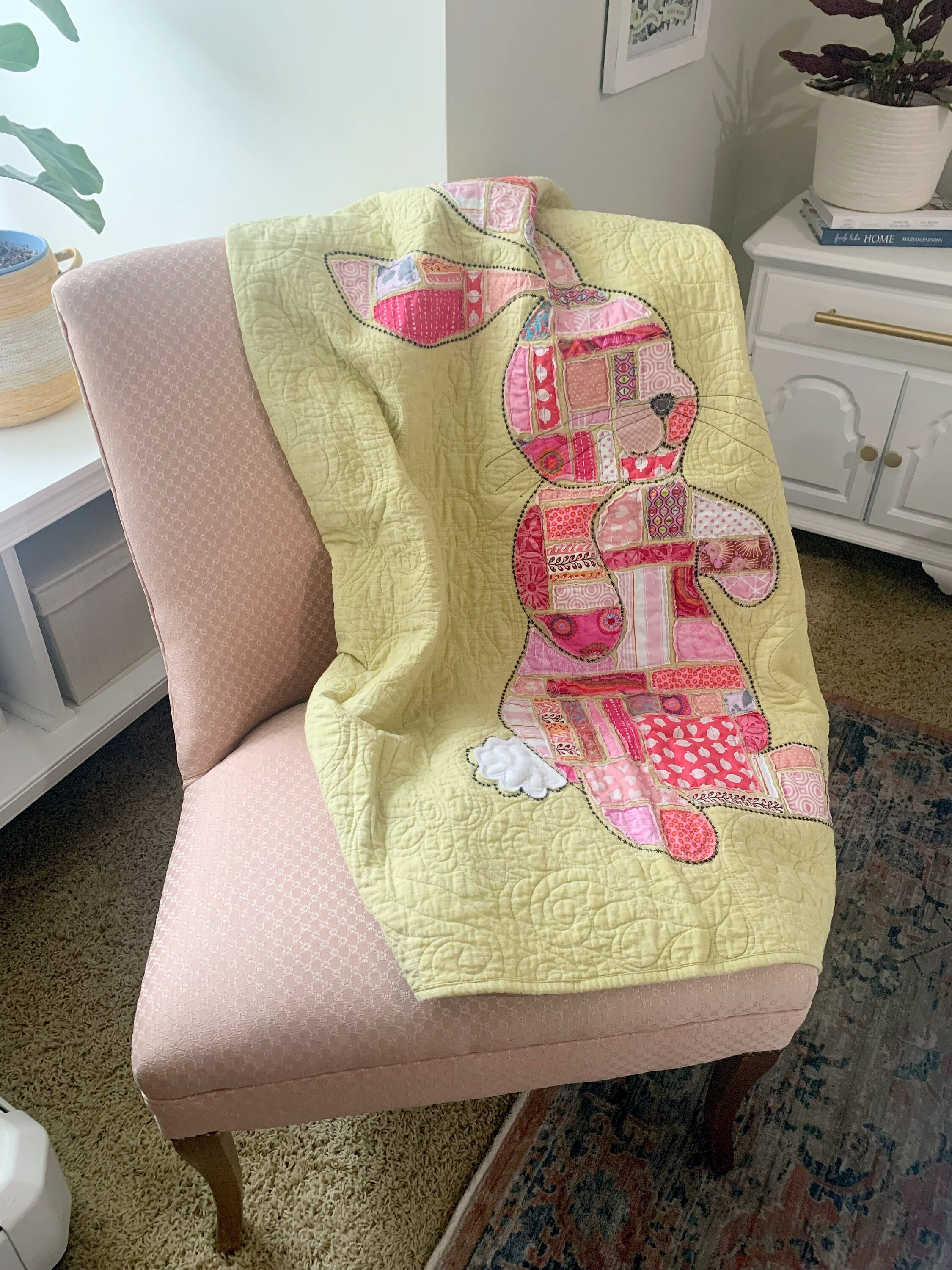 Bunny Quilt Pattern Raw Edge Applique Rabbit Quilt Pattern - Etsy