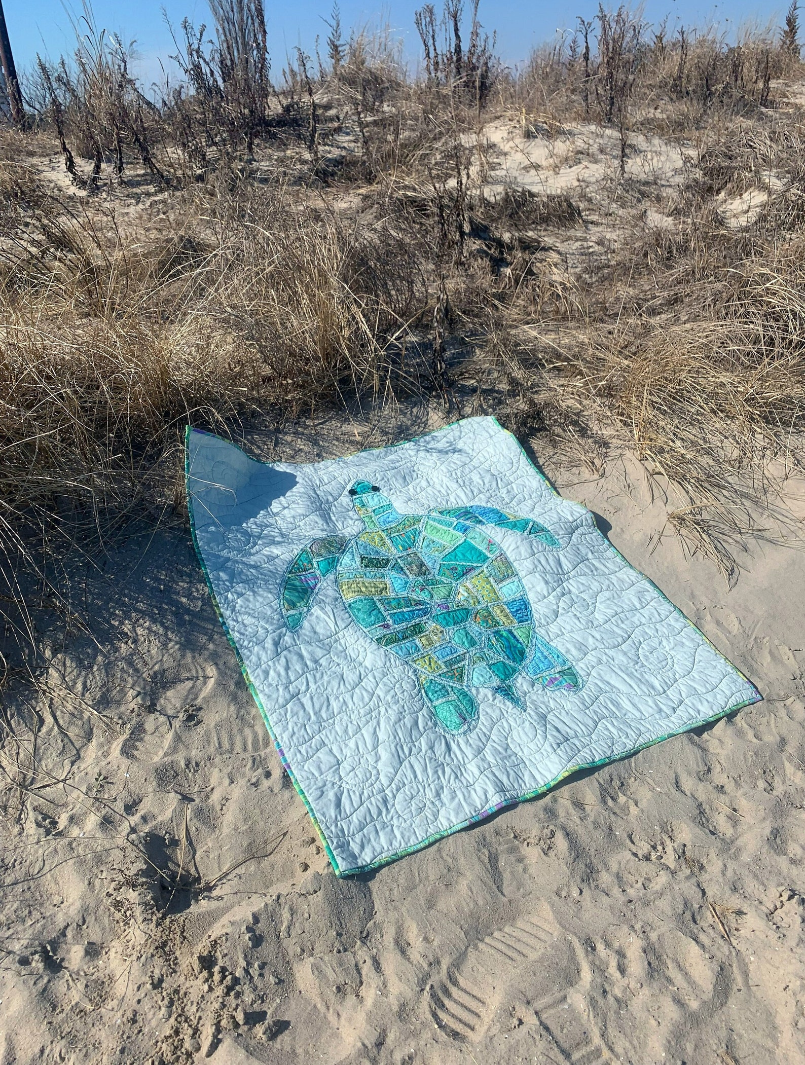 Turtle Quilt Pattern Raw Edge Applique Sea Turtle Quilt - Etsy