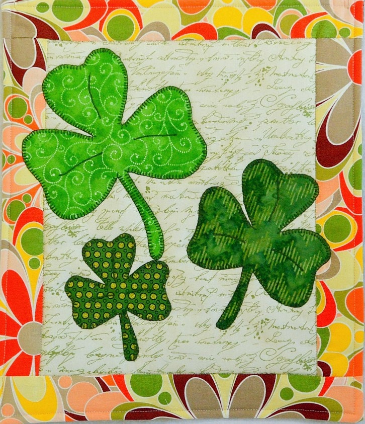 St. Patrick's Day Mini Quilt Pattern Shamrock Quilt Pattern Clover ...