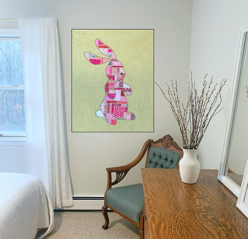 Bunny Quilt Pattern Raw Edge Applique Rabbit Quilt Pattern - Etsy