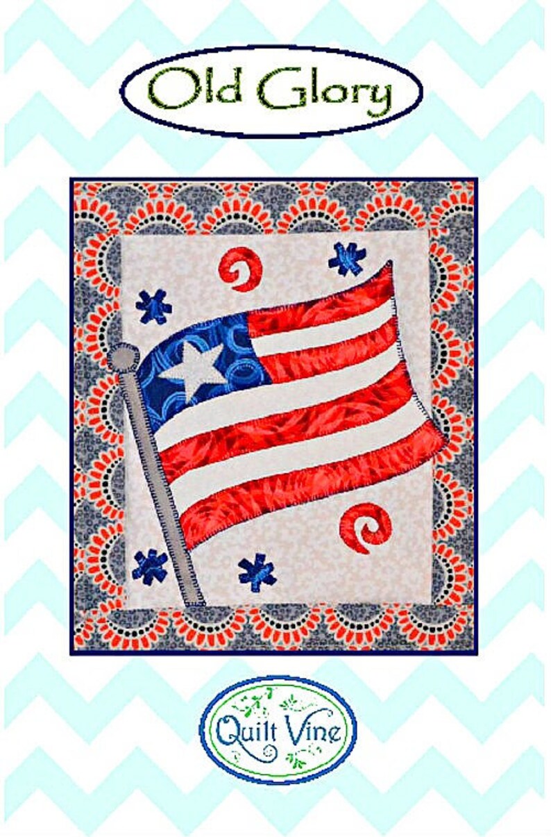 4th of July Quilt Pattern American Flag Quilt Pattern Mini Quilt Pattern Old Glory Quilt Pattern ...