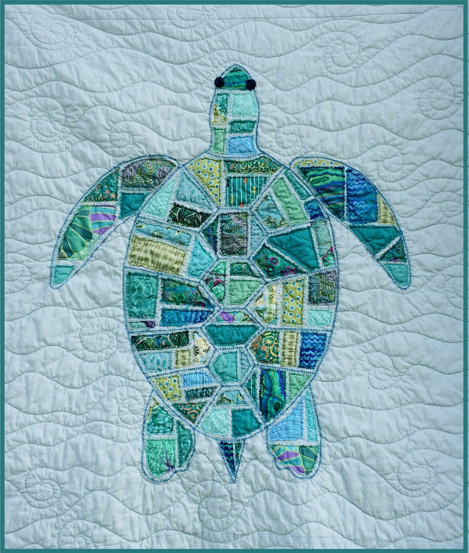 Turtle Quilt Pattern Raw Edge Applique Sea Turtle Quilt - Etsy