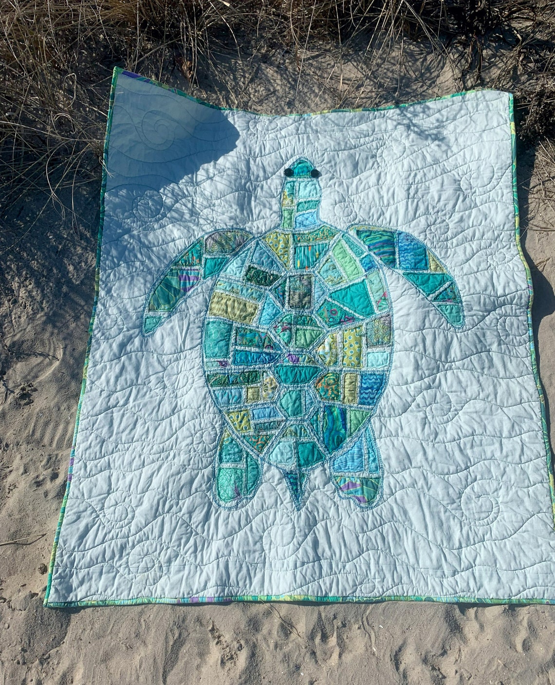 Turtle Quilt Pattern Raw Edge Applique Sea Turtle Quilt - Etsy