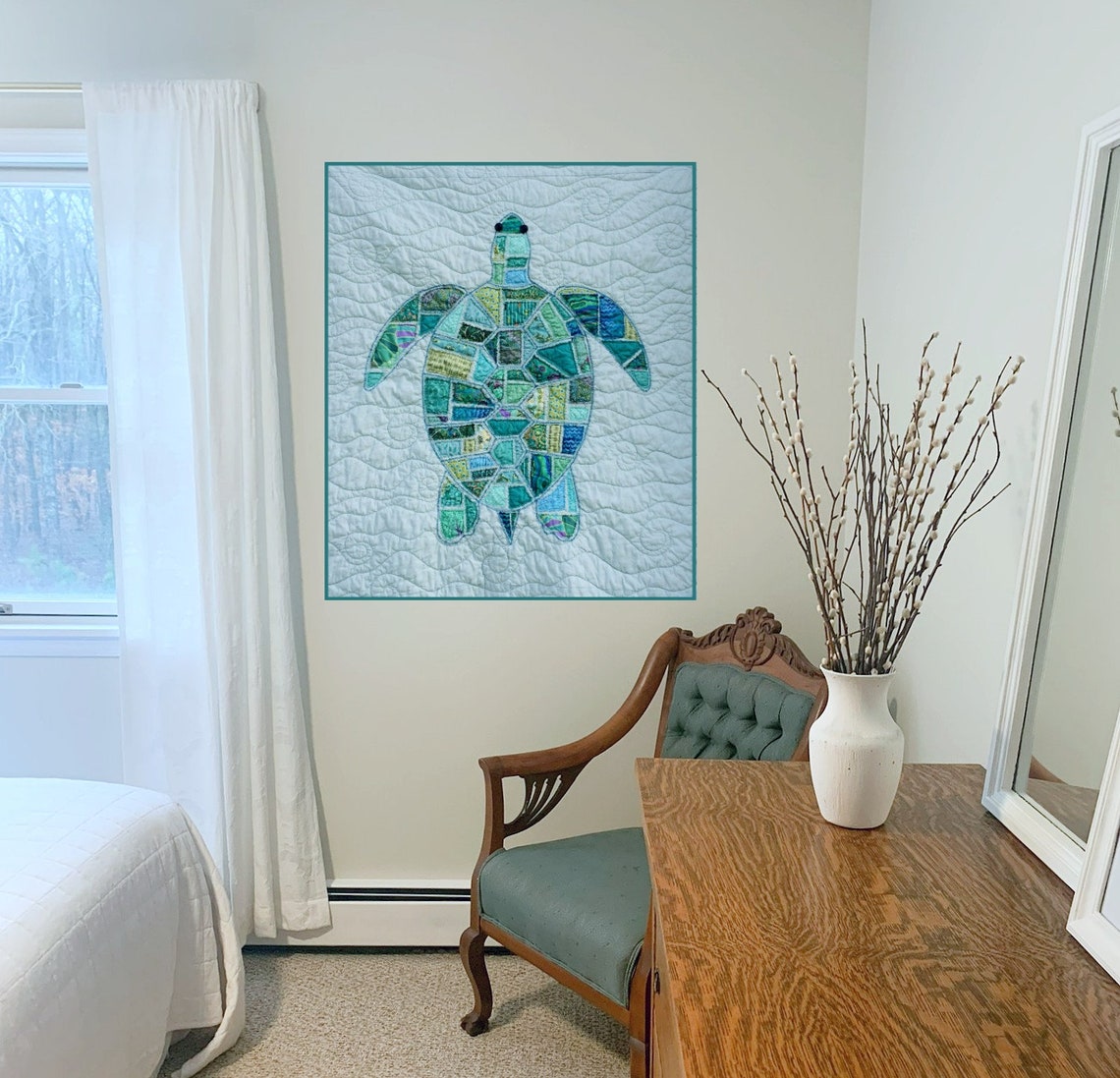 Turtle Quilt Pattern Raw Edge Applique Sea Turtle Quilt - Etsy