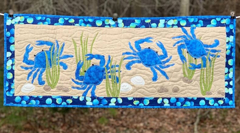 Crab Quilt Runner Pattern Chesapeake Bay Blue Crab Runner - Etsy