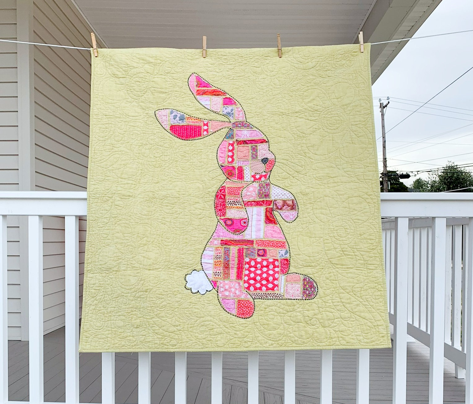 Bunny Quilt Pattern Raw Edge Applique Rabbit Quilt Pattern - Etsy
