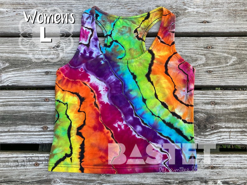 Large READY TO SHIP Reverse Rainbow Geode Ice Dye Crop Top - Etsy